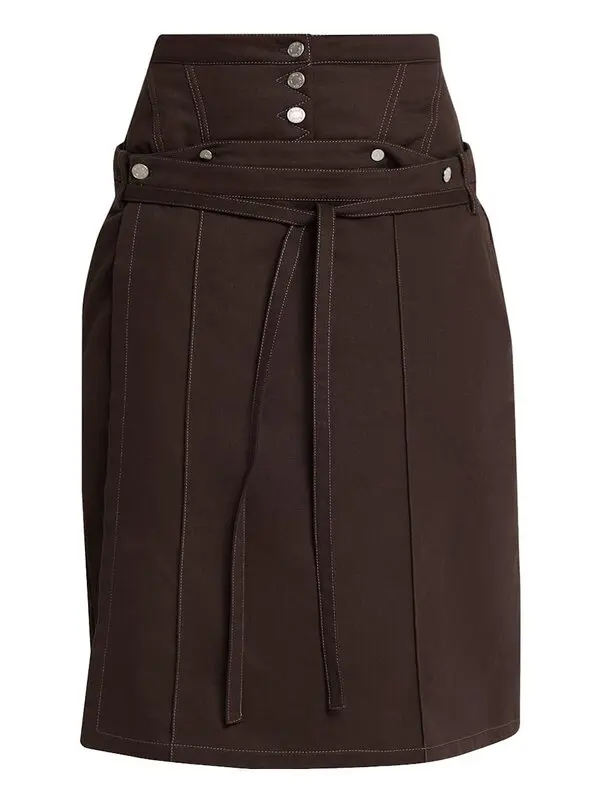 JANE WADE Corseted Denim Pencil Skirt - Espresso