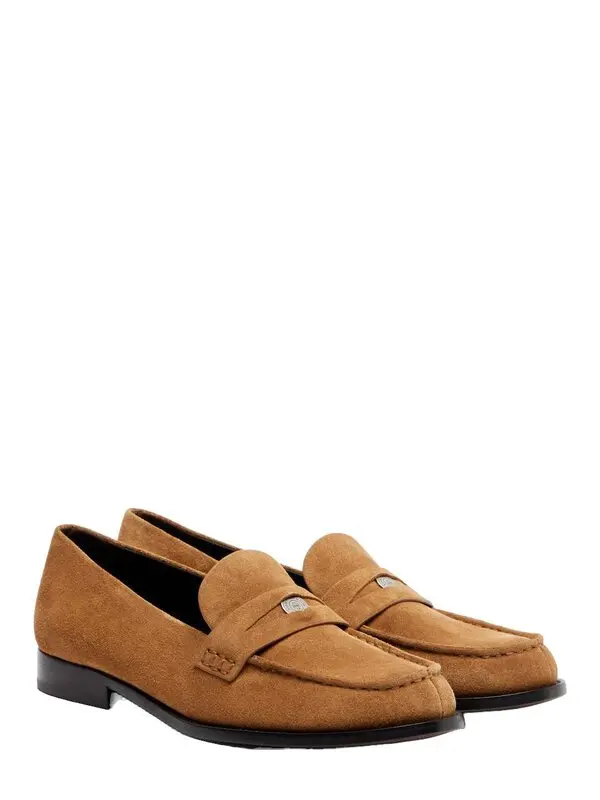 Tory Burch Suede Penny Loafers - Beige