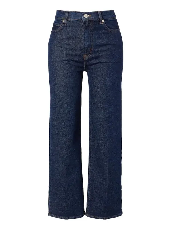 FRAME Cropped High-rise Wide-leg Jeans - Blue