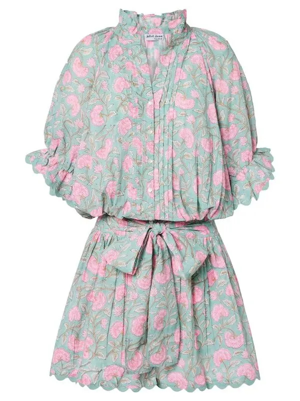 JULIET DUNN Floral Cotton Mini Dress - Multicoloured