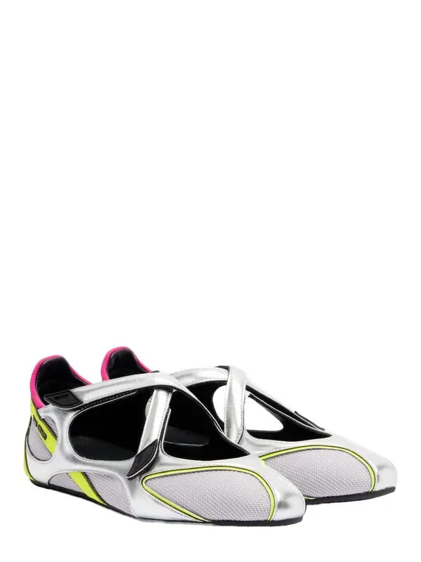 Attico Metallic Ballet Flats - Silver