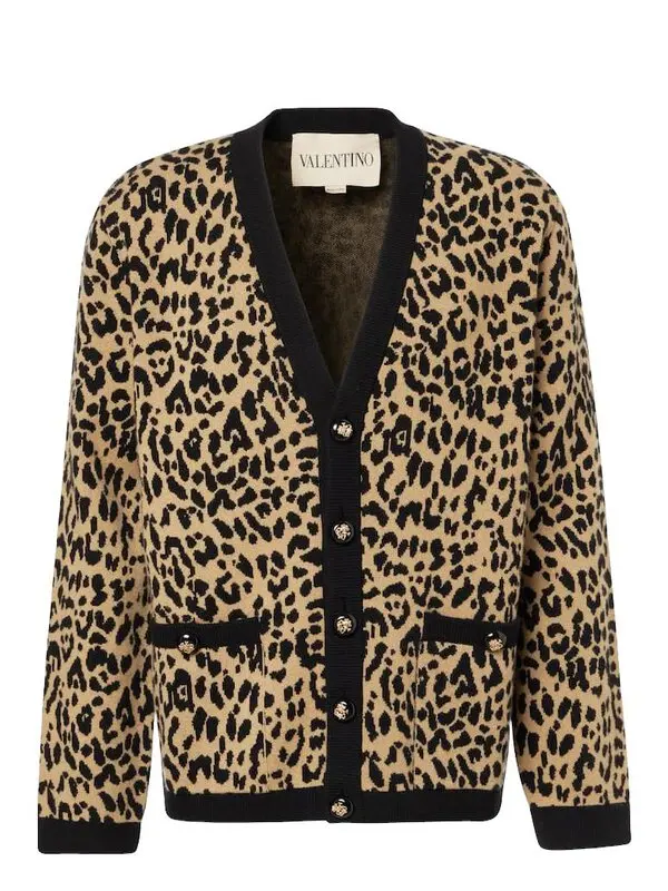 Valentino Garavani Jacquard Virgin Wool Cardigan - Multicoloured