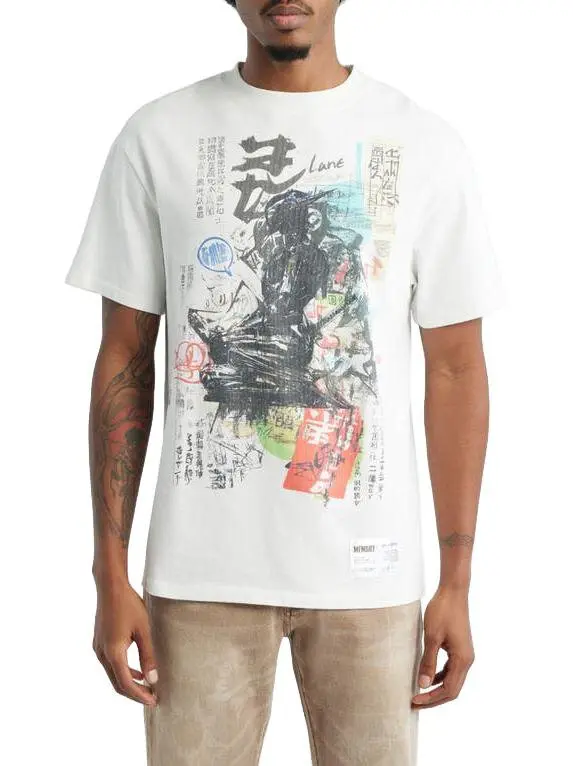 MEMORY LANE Ninja Graffiti Graphic T-shirt - Off White