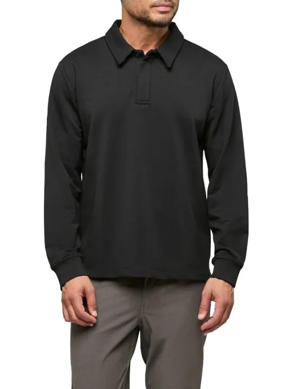 CUTS Hyperloop Long Sleeve Polo - Black