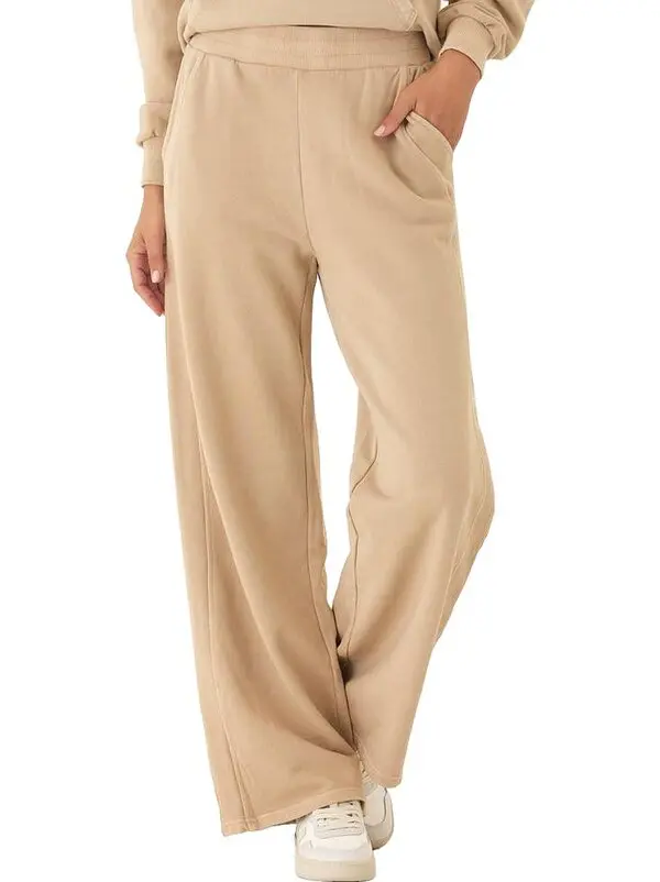 THREADS 4 THOUGHT Esmeralda Mineral Wash Wide Leg Pants - Chai