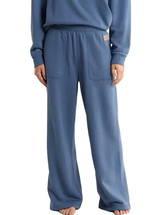 Lunya Silksweats Cotton & Silk Blend Pajama Sweatpants - Tideworn Blue