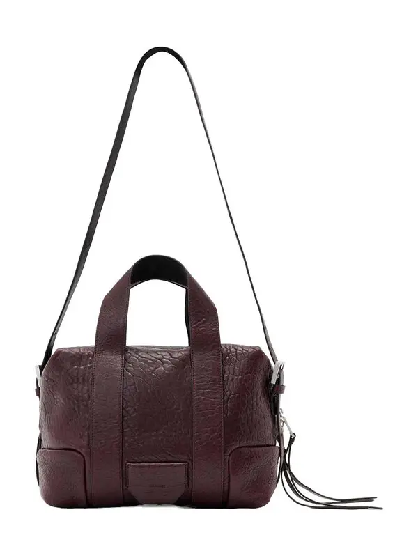 ALLSAINTS Ares Leather Satchel - Port Red