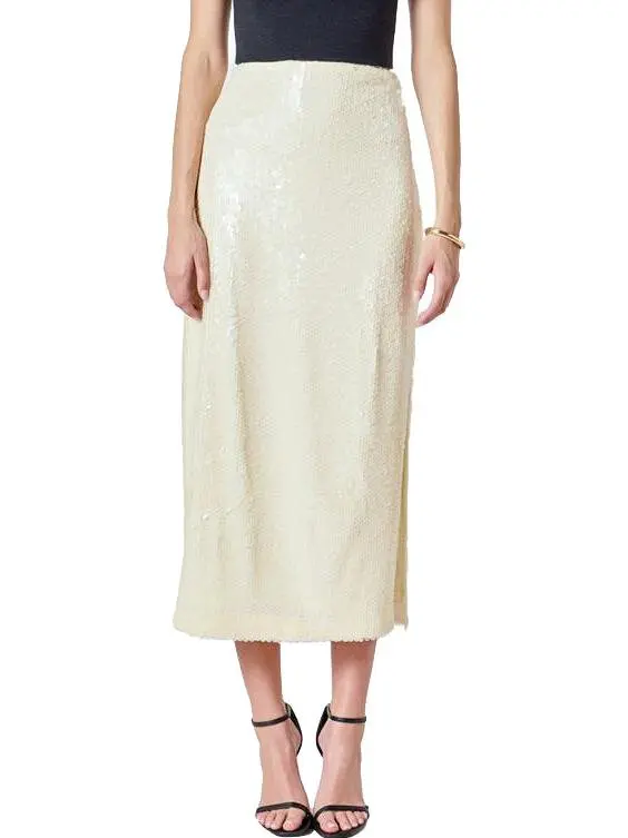 Endless Rose Sequin Midi Skirt - Ivory
