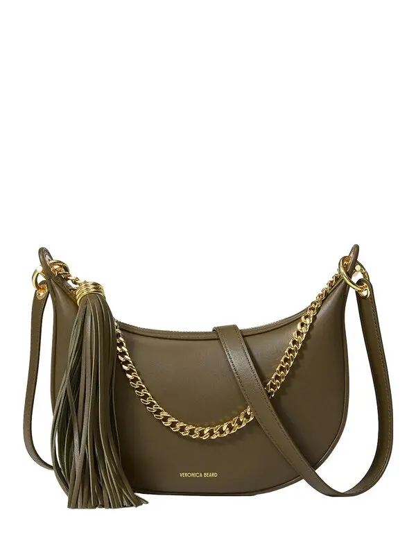 Veronica Beard Small Fortune Leather Shoulder Bag - Cypress