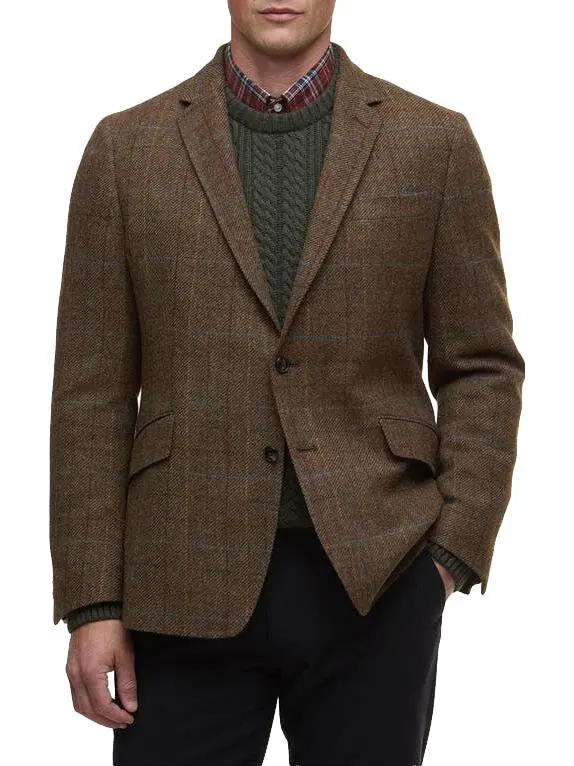 Barbour Sullivan Tattersall Wool Blend Sport Coat - Brown