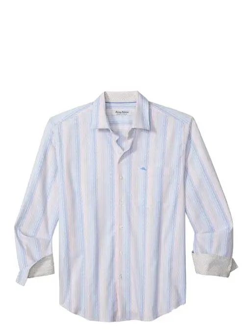Tommy Bahama Sarasota Stretch Villa Stripe Islandzone® Button-up Shirt - Dew Drop