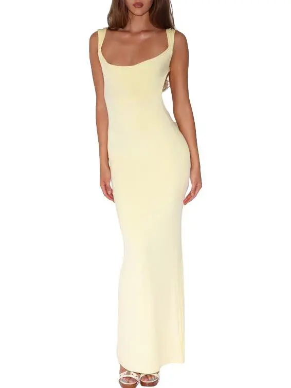 TIGER MIST Zita Open Back Evening Dress - Yellow