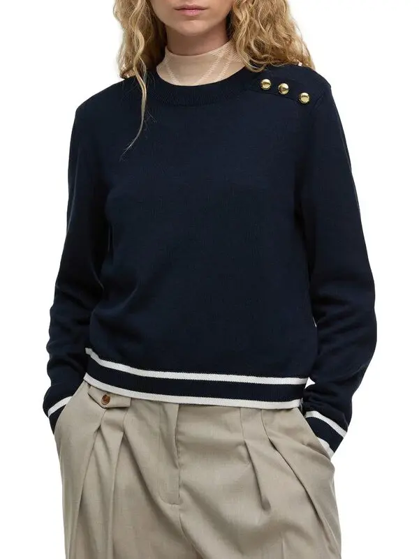Barbour Avery Cotton & Modal Sweater - Navy