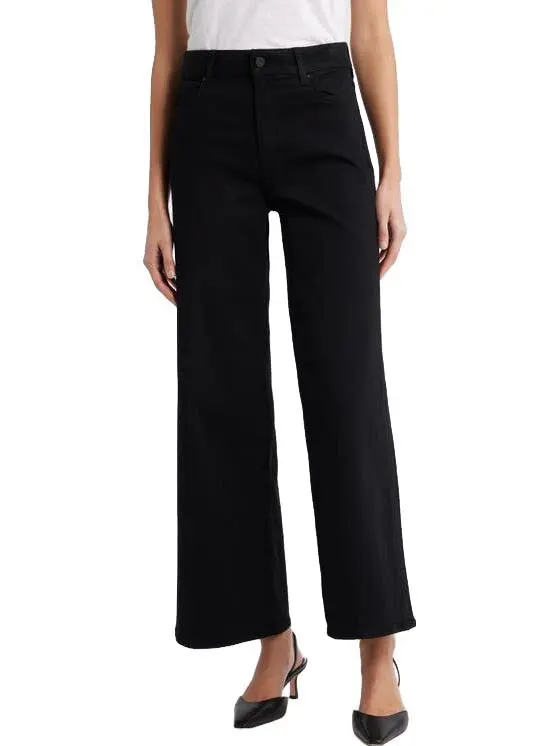 Paige Anessa High-waist Wide-leg Jeans - Black Shadow