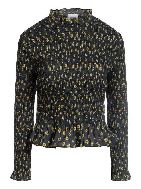 Merlette Norra Print Top - Lemon Navy Floral Print