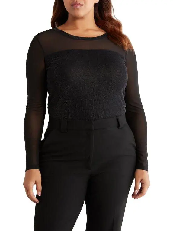 Sanctuary Sparkle Mesh Tee - Black