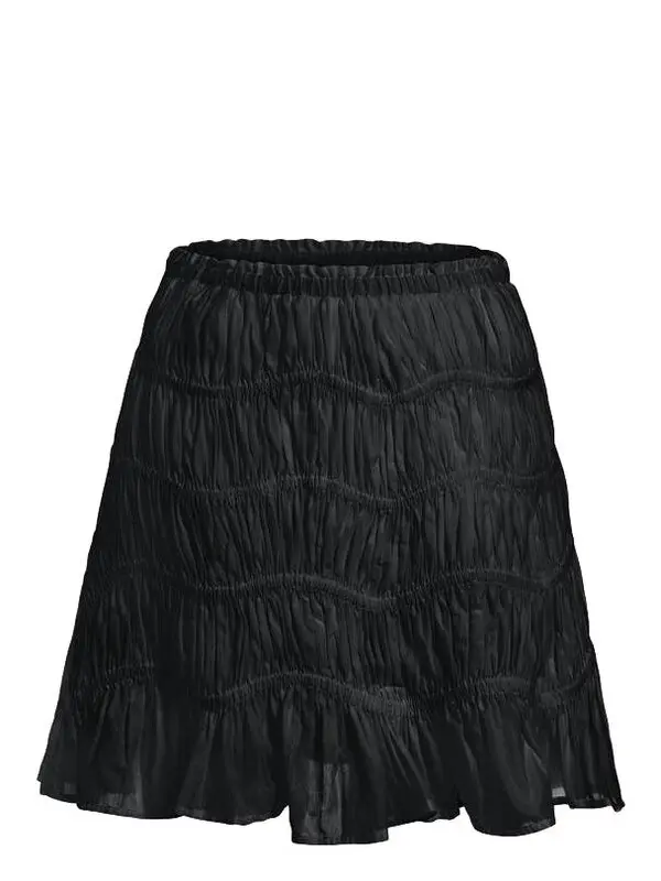 Merlette Maeva Tiered Cotton Voile Skirt - Black