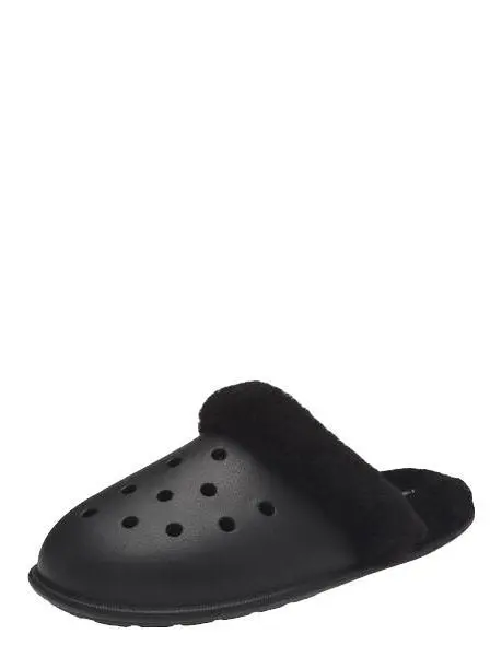CROCS Classic Fuzz Scuff Slipper - Black