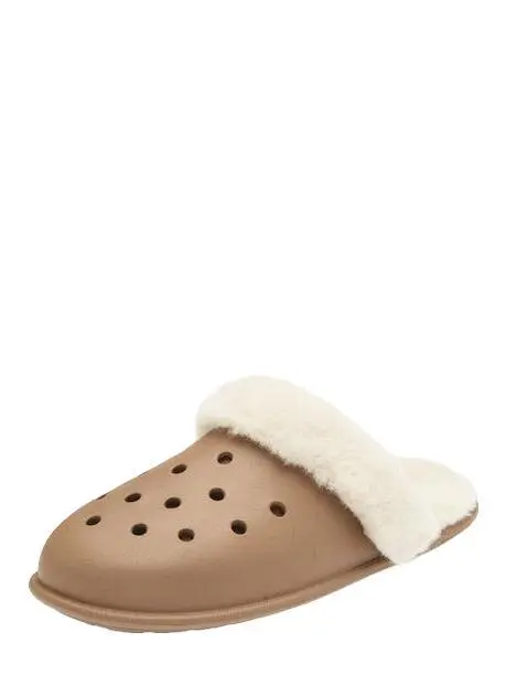 CROCS Classic Fuzz Scuff Slipper - Sepia
