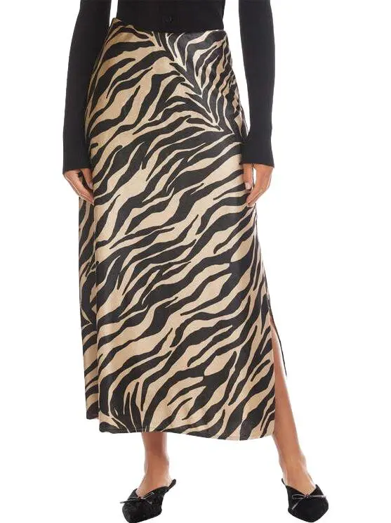 Fifteen Twenty Evy Print Bias Cut Skirt - Zebra