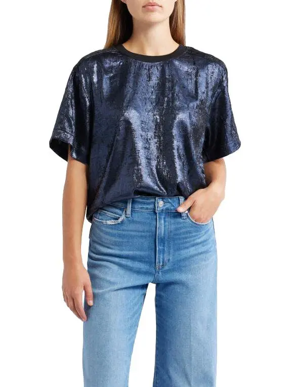 CITY BLUES Foil Print T-shirt - Midnight