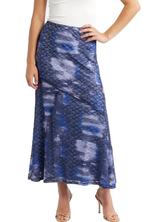 CITY BLUES Lace A-line Maxi Skirt - Midnight