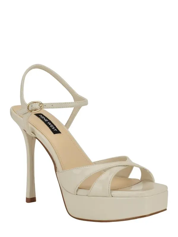 Nine West Tates Platform Stiletto Sandals - Ivory