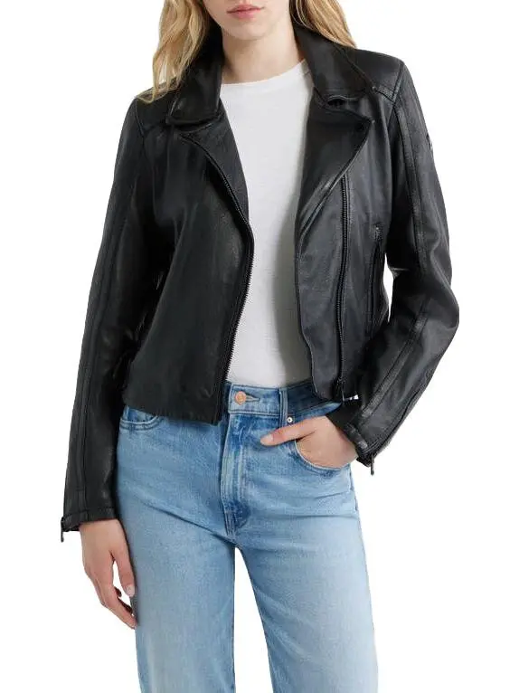 Mauritius Bita Leather Moto Jacket - Black