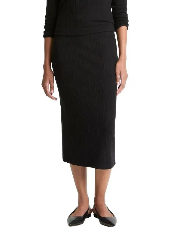 Vince Ribbed Straight Skirt - Black