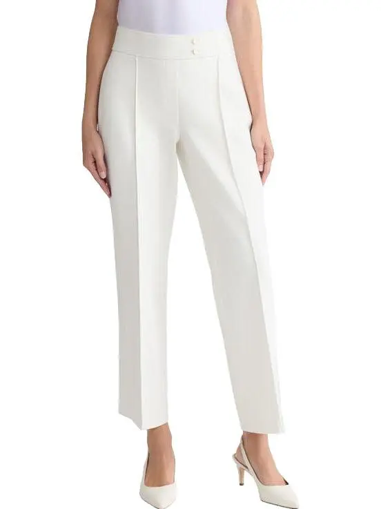 Jones New York Straight-leg Pintuck Trousers - Jones White