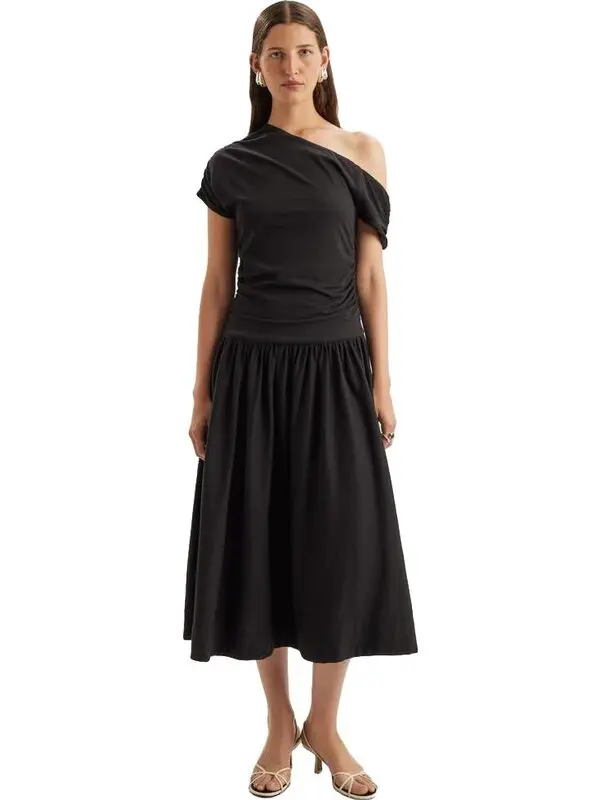 Merlette Lilou Tea Length Dress - Black