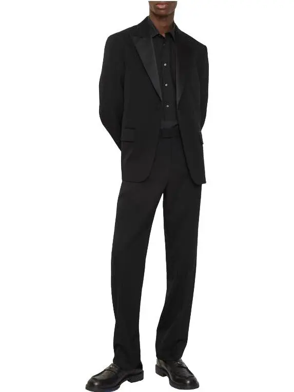 Burberry Grain De Poudre Wool Tuxedo Trousers - Black