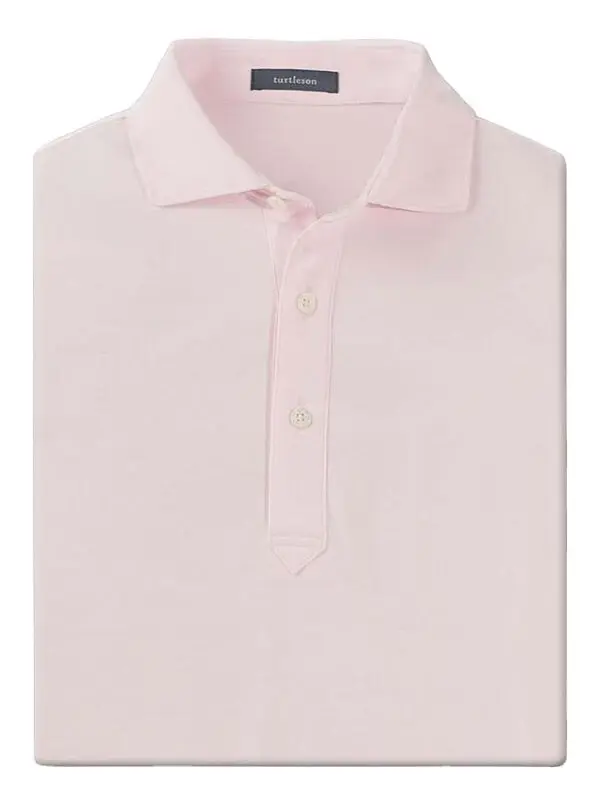 TURTLESON Lester Oxford Performance Polo - Pale Pink