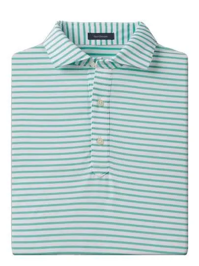 TURTLESON Gus Stripe Performance Polo - Wave