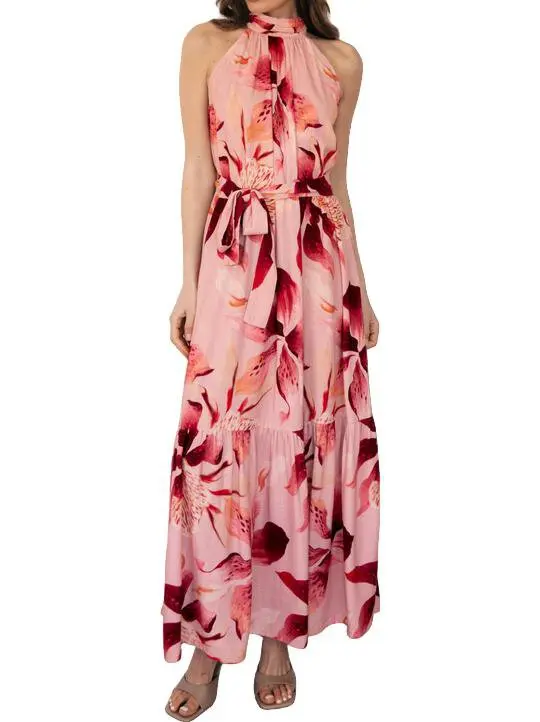 LABEL OF LOVE Halter Maxi Dress - Pink