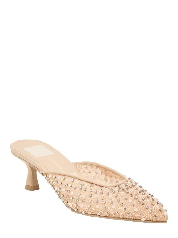 Dolce Vita Cleo Kitten Heel Mule - Blush Lace Mesh