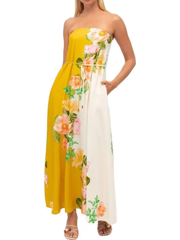 WHITE CLOSET Botanical Bliss Maxi Dress - Yellow