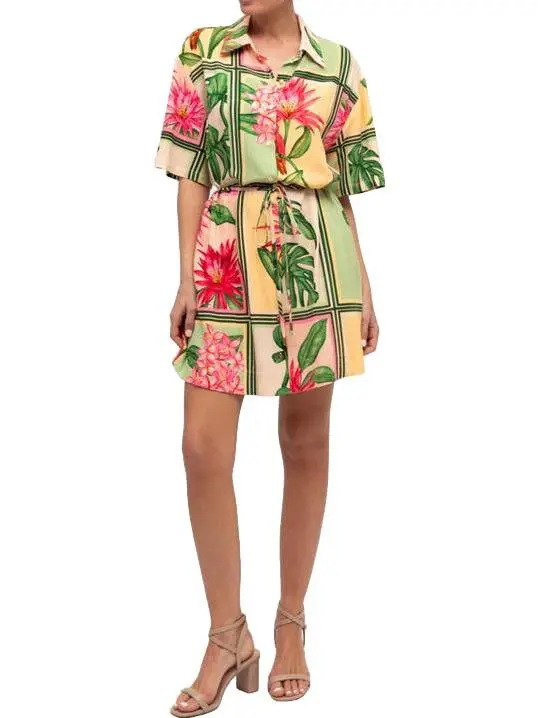 WHITE CLOSET Paradise Mini Shirtdress - Green