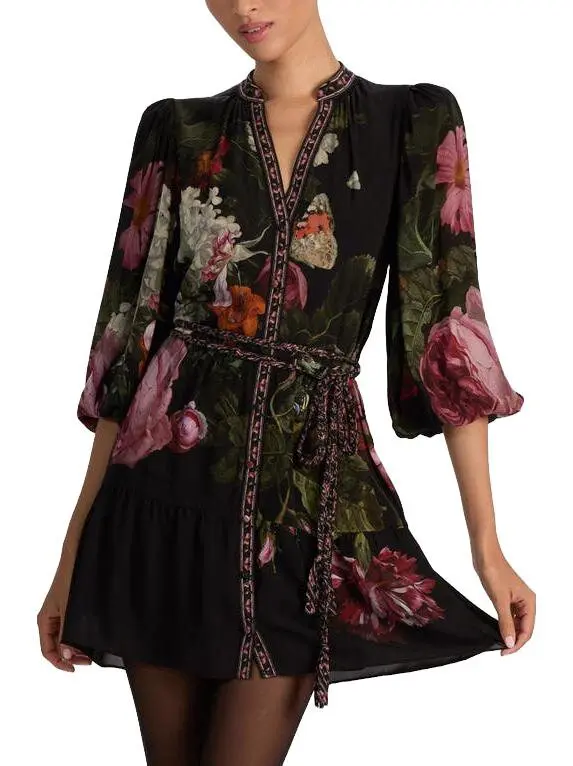 Alice + Olivia Antonette Floral Print Mini Dress - Be Still