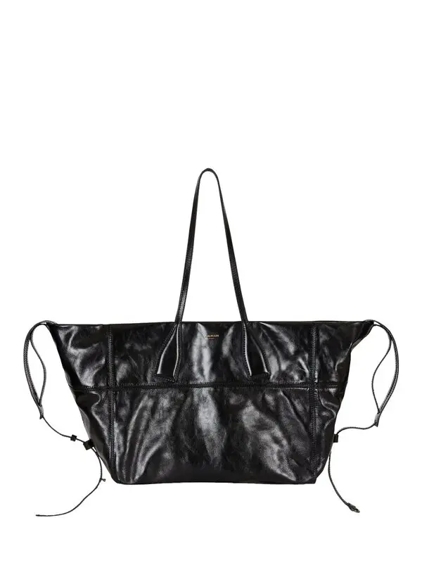Balmain Calfskin Tote Bag With Zips - Black