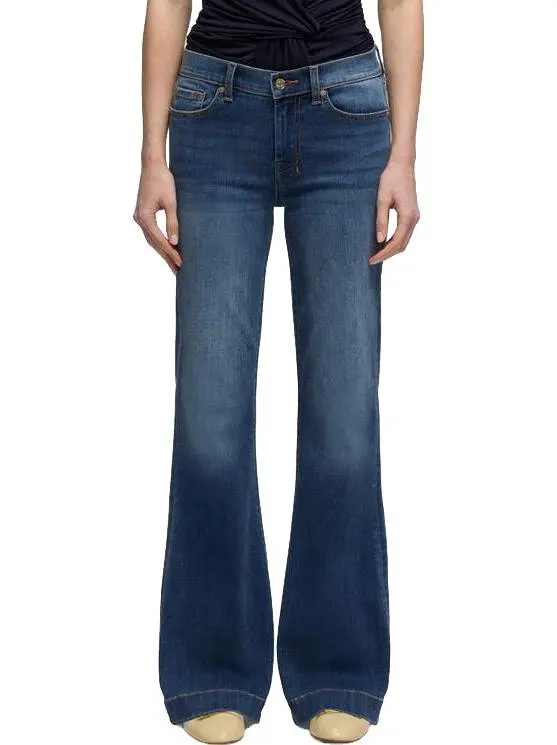 7 For All Mankind Dojo Tailorless Mid-rise Flare Jeans - Gale