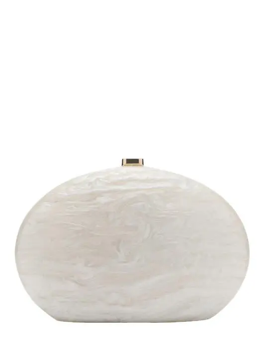Mango Oval Frame Clutch - Ivory White