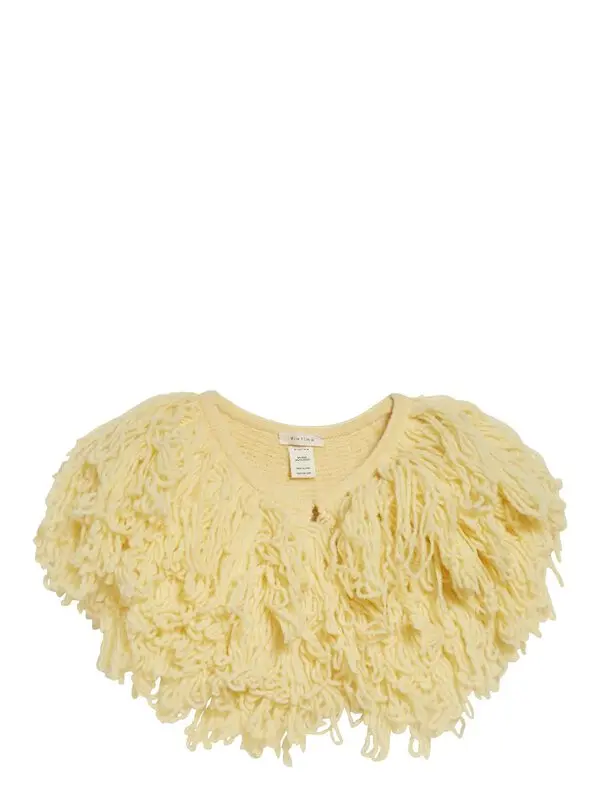 DIOTIMA Wool Blend Fringe Collar - Butter