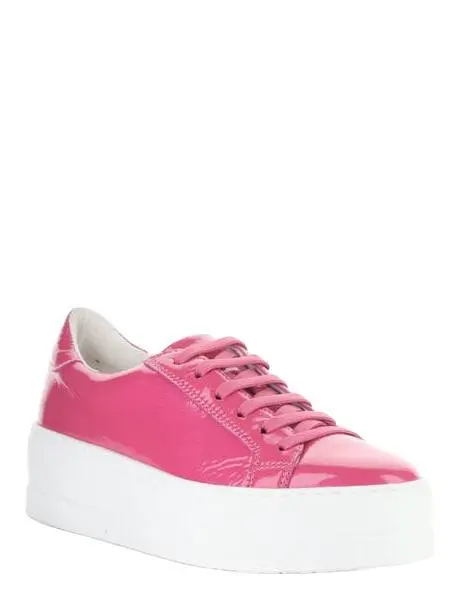 BOS. & CO. Maya Platform Sneaker - Rasberry Sorbet Patent