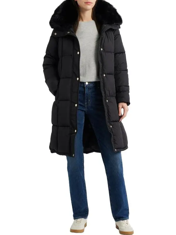 Michael Kors Faux-fur-trimmed Hooded Puffer Coat - Black