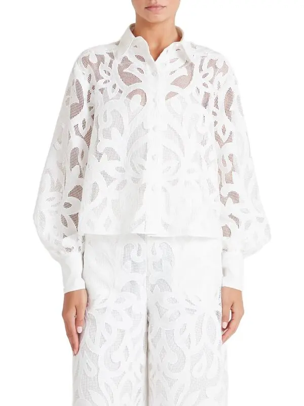 TEMPERLEY LONDON Louis Embroidered Lace Shirt - White
