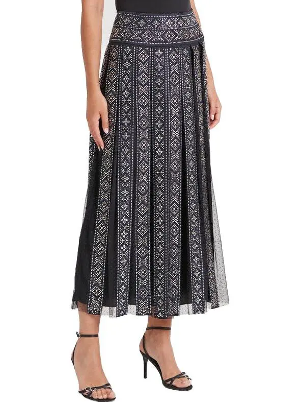 TEMPERLEY LONDON Gallantry Embellished Pleated Skirt - Black
