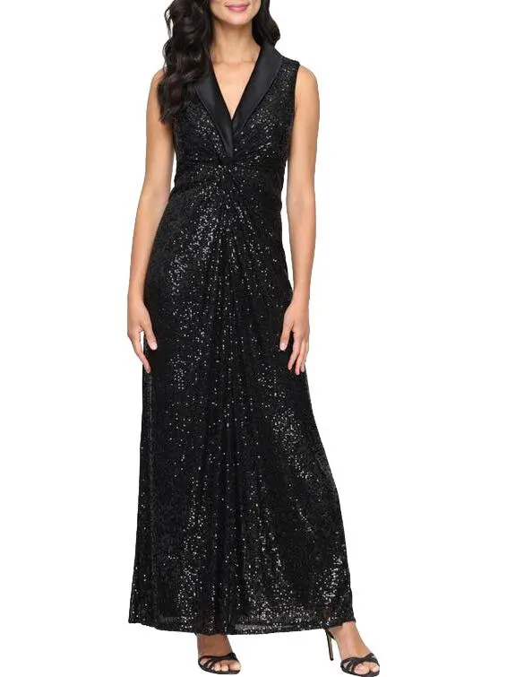 Alex Evenings Sequin Embellished Evening Gown - Black