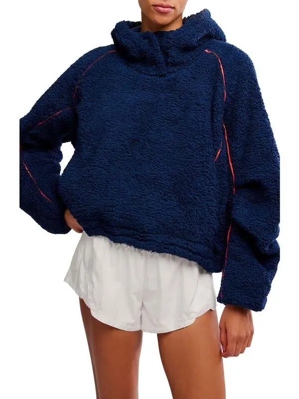 Free People Free Flow Fleece Hoodie - Midnight Navy