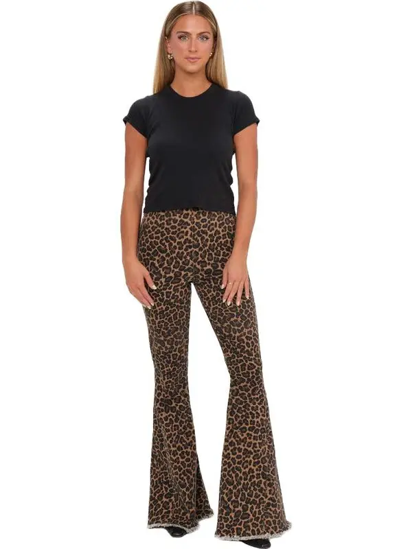 Show Me Your Mumu Berkeley Bells - Leopard Latte Denim